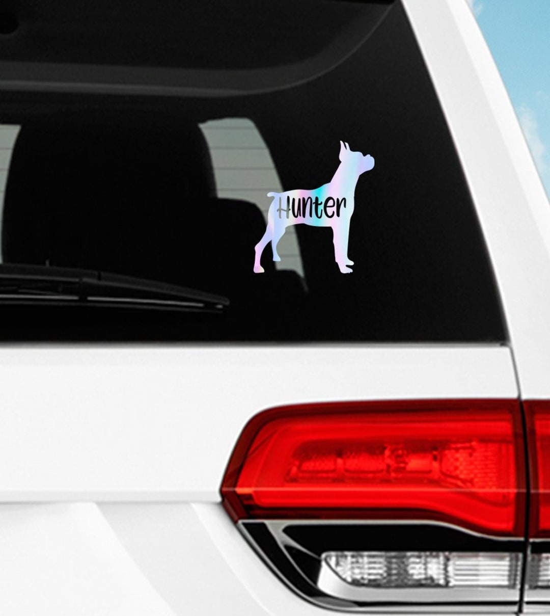 Boxer + NAME Decal / Dog Decal / Window Decals / Laptop Decals / Car ...