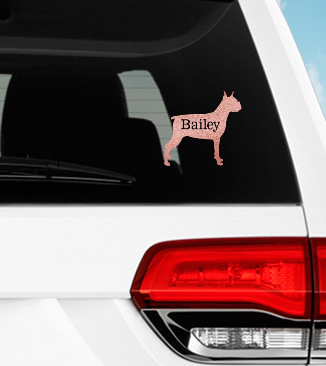 Boxer + NAME Decal / Dog Decal / Window Decals / Laptop Decals / Car ...