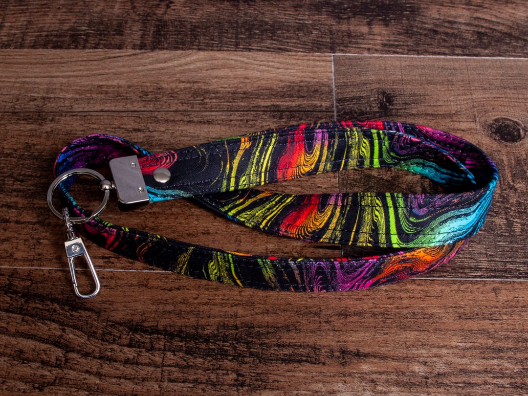 Rainbow Wave Lanyard - Etsy