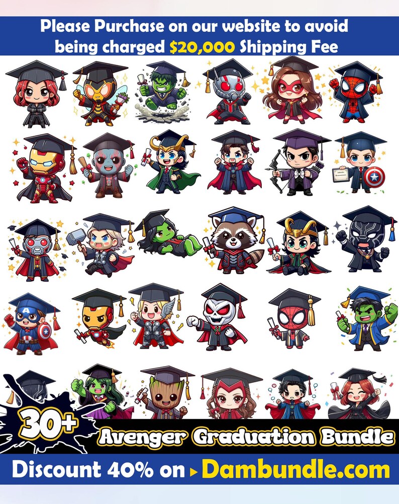 30 Avenger Graduation Bundle, Graduation Bundle SVG, Graduation ...