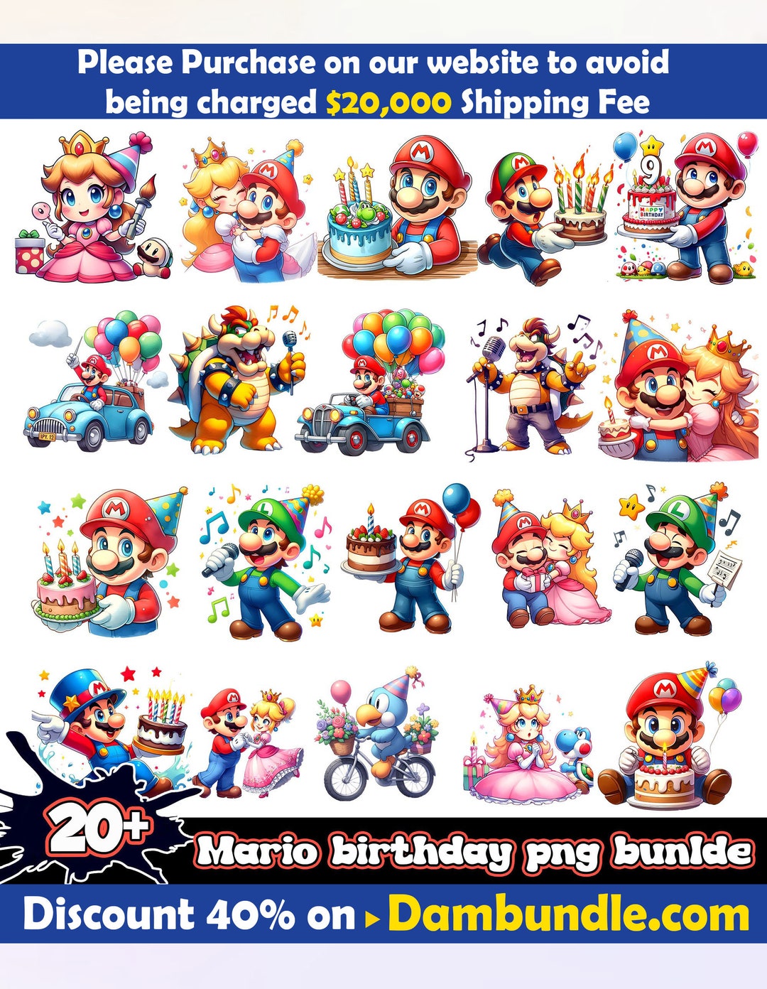 Mario Birthday Png, Super Mario Bros Clipart, Mario Name Age PNG, Mario ...