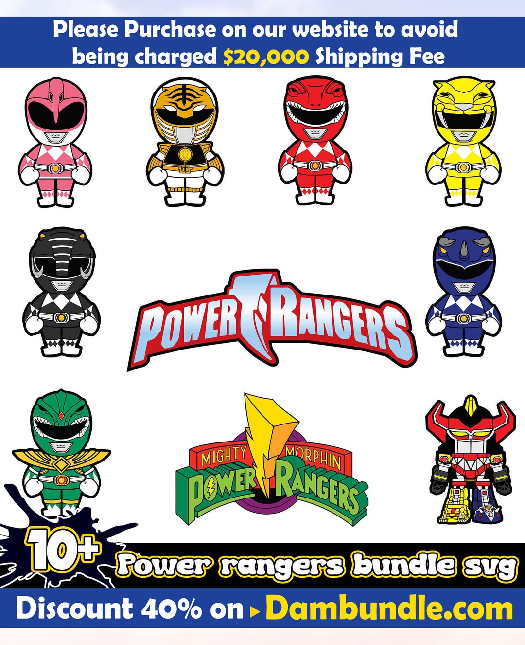 Power Rangers Chibi Bundle, Power Ranger Clipart, Fanart, Powerranger ...