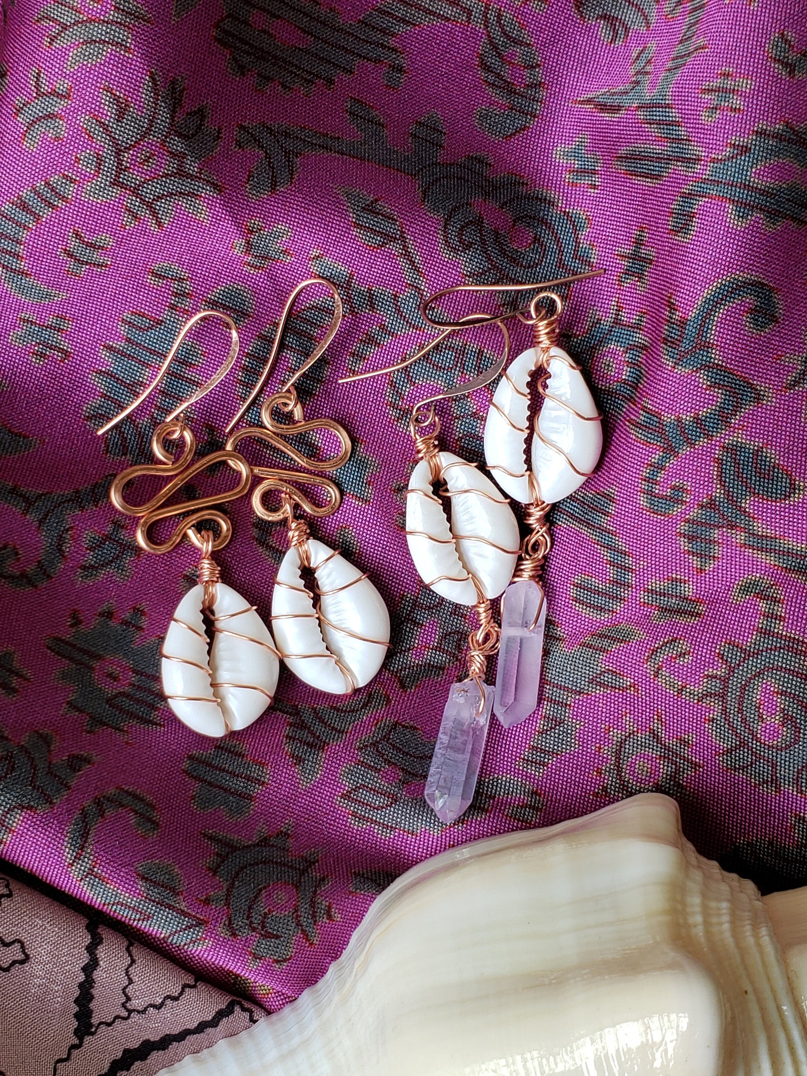 GODDESS Cowry Earrings. Cowrie Shell Jewelry. | Etsy