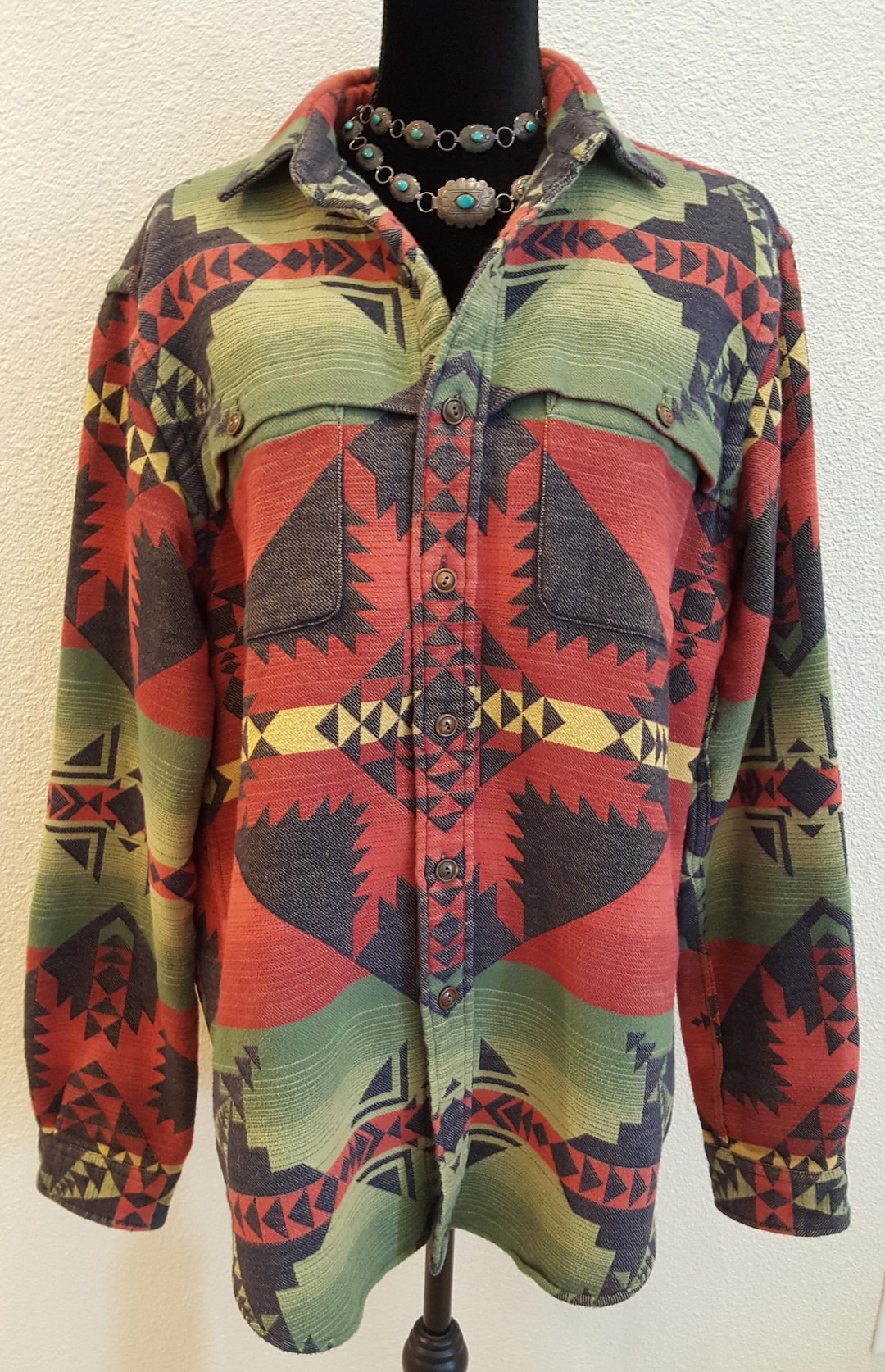 CLASSIC Vintage Ralph Lauren Shirt Polo Western Long Sleeve Aztec ...
