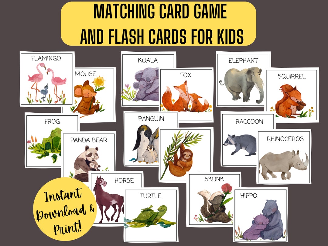 Matching Card Game, Matching Card Game for Kids, Kids Card Games ...