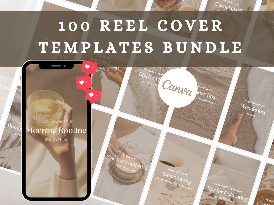 100 Instagram Reel Cover Templates | Beige Aesthetic Instagram Reels ...