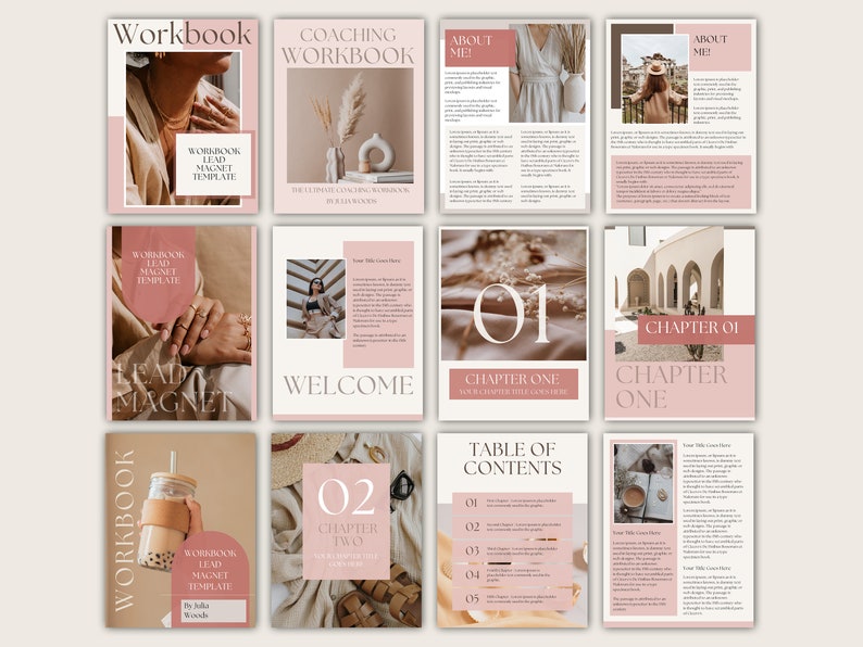 Ebook Template Canva, Ebook Template, Wookbook Template, Book Cover ...