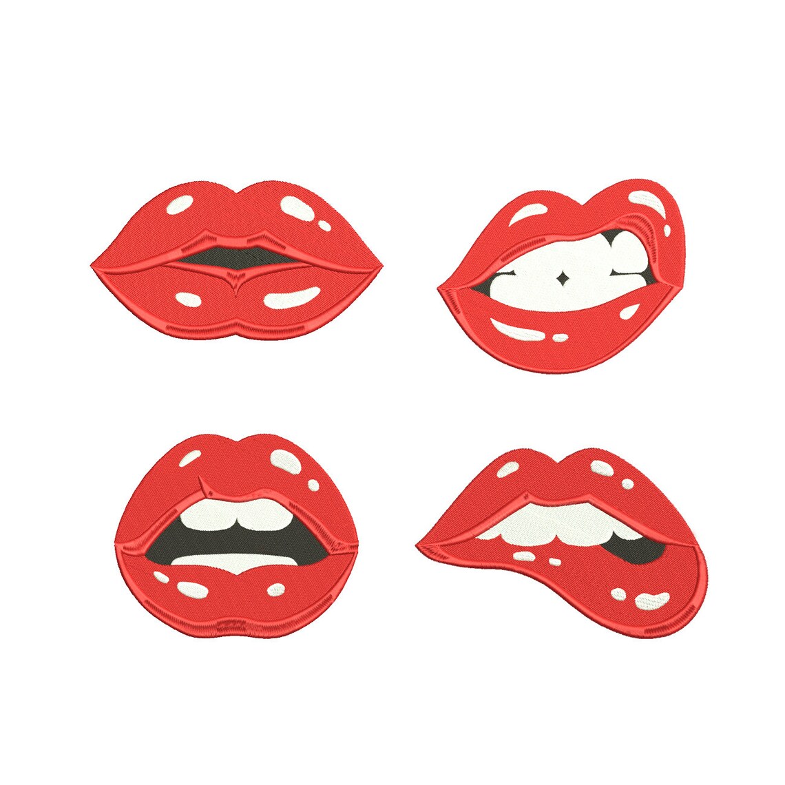 Lips Embroidery Designs Mouth Embroidery Design 5 Sizes | Etsy