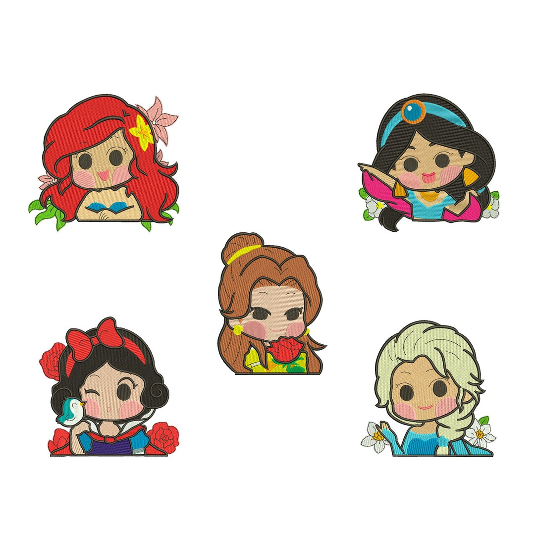 Embroidery Designs Princesses Embroidery Files for Girls, Baby, 4 Sizes ...