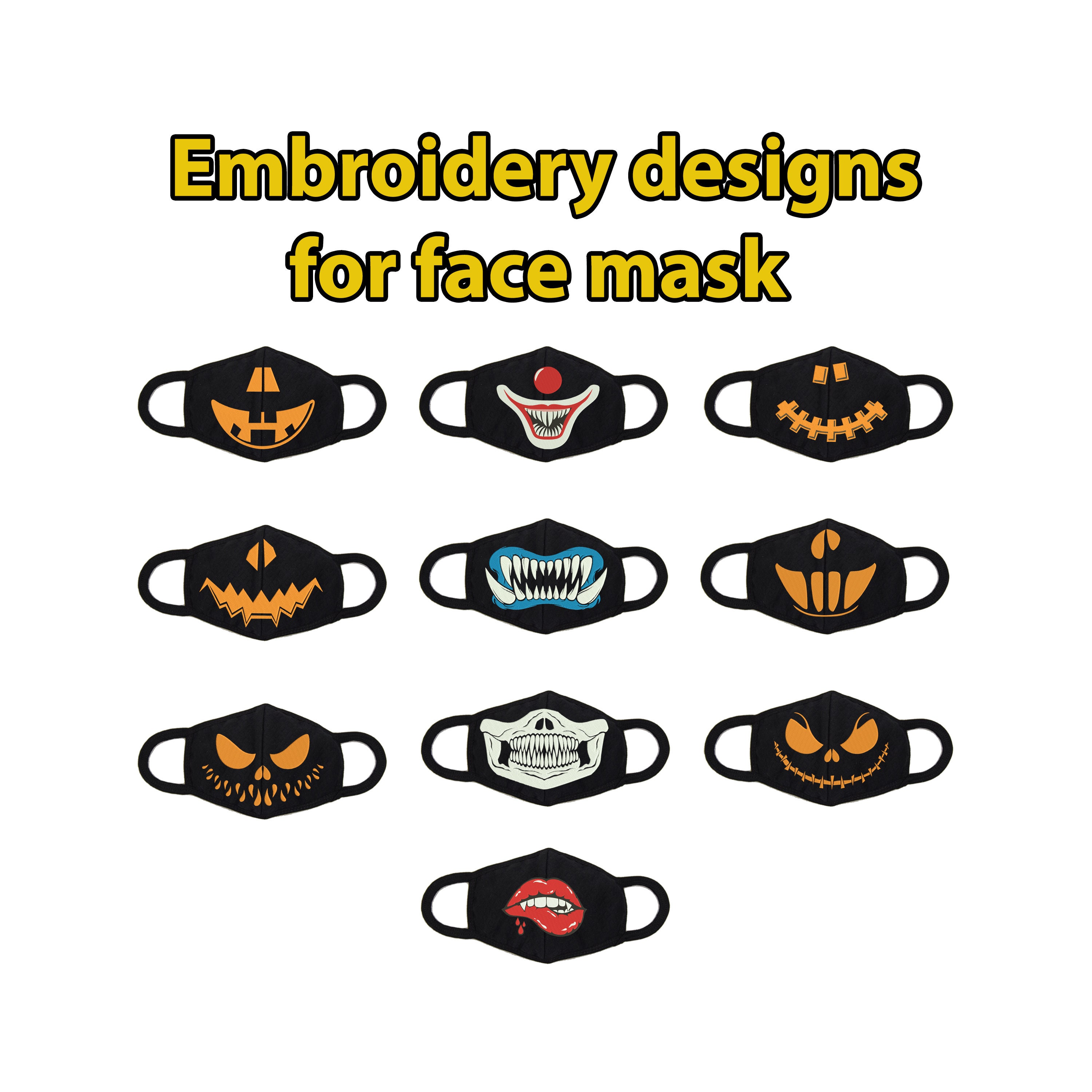 Embroidery designs for masks Embroidery designs for face | Etsy