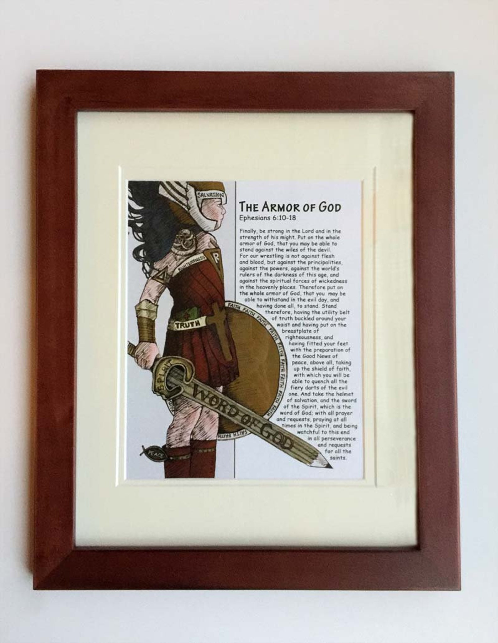 Armor of God Ephesians 6:10-18 Illustrated Bible Verse Christian ...