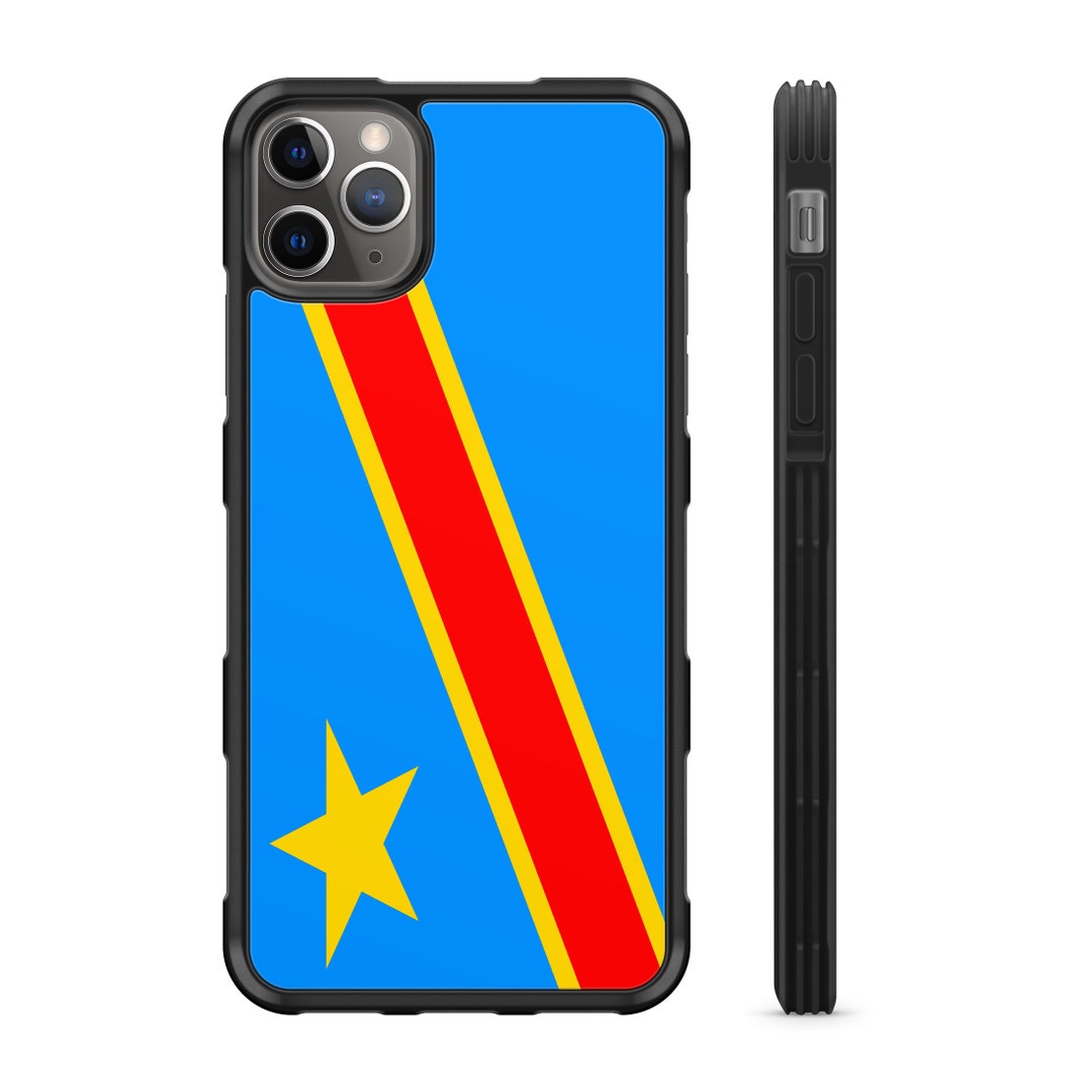 Flag of Democratic Republic of Congo Congolese iPhone Hybrid Rubber ...
