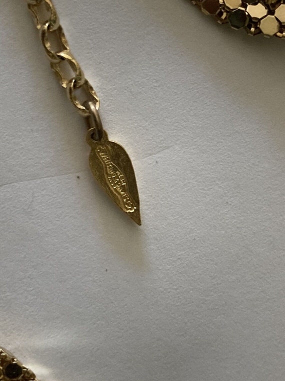 Vintage 1960's Gold Metal Mesh WHITING and DAVIS Bib … - Gem