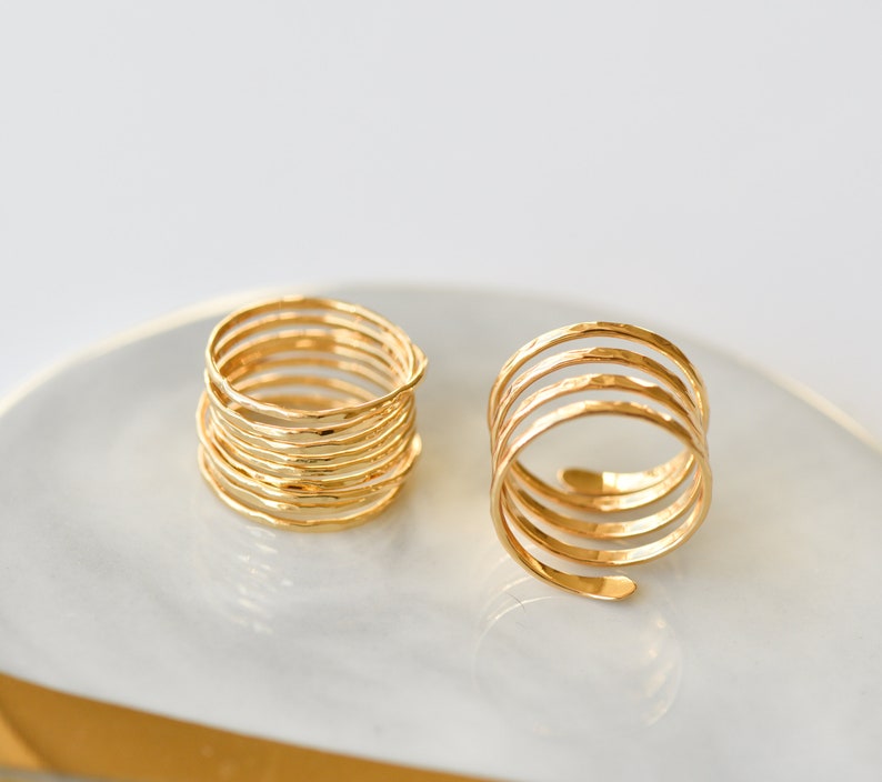 Beautiful Gold Plated Ring Wrap Ring Wide Wrap Ring Wrap Around Ring ...