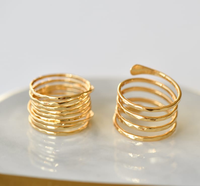 Beautiful Gold Plated Ring Wrap Ring Wide Wrap Ring Wrap Around Ring ...
