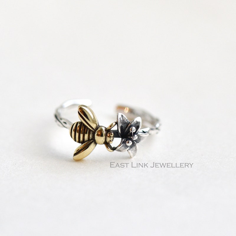 Silver Bee Ring - Etsy