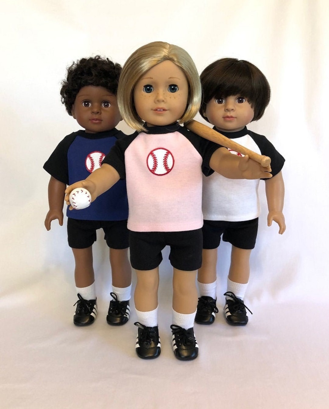 Baseball Uniform 6-piece Set for 18-inch American Girl Doll Baseball ...
