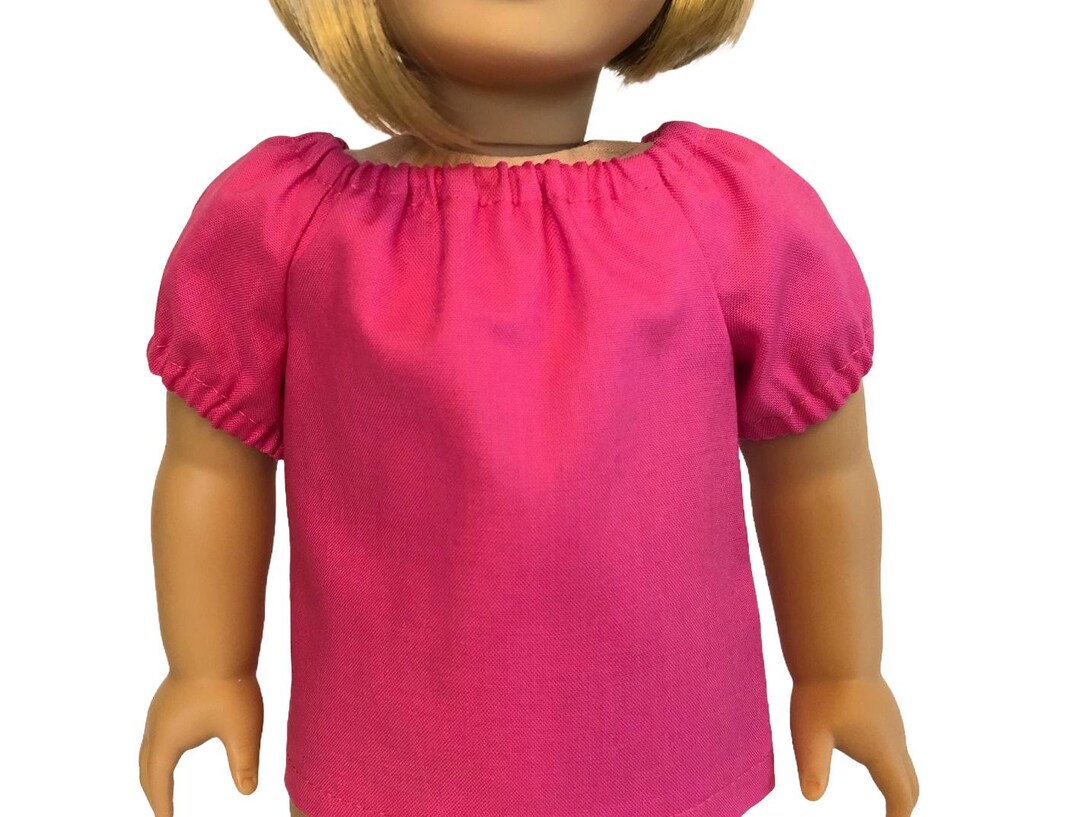 Hot Pink Peasant Top for American Girl Doll & 18-inch Doll Hot Pink ...