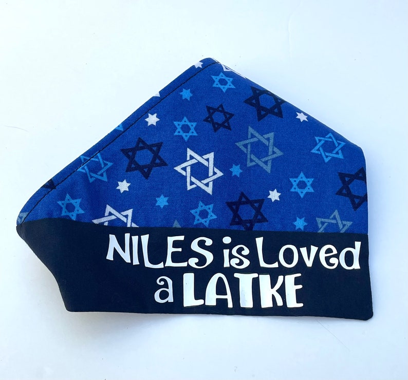 Personalized Hanukkah Dog Bandana: Jewish Star Cotton, 'loved a Latke ...
