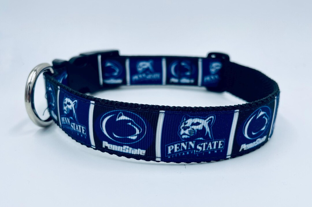 Penn State Dog Collar, Logo With Navy Blue Background, Sports Dog ...