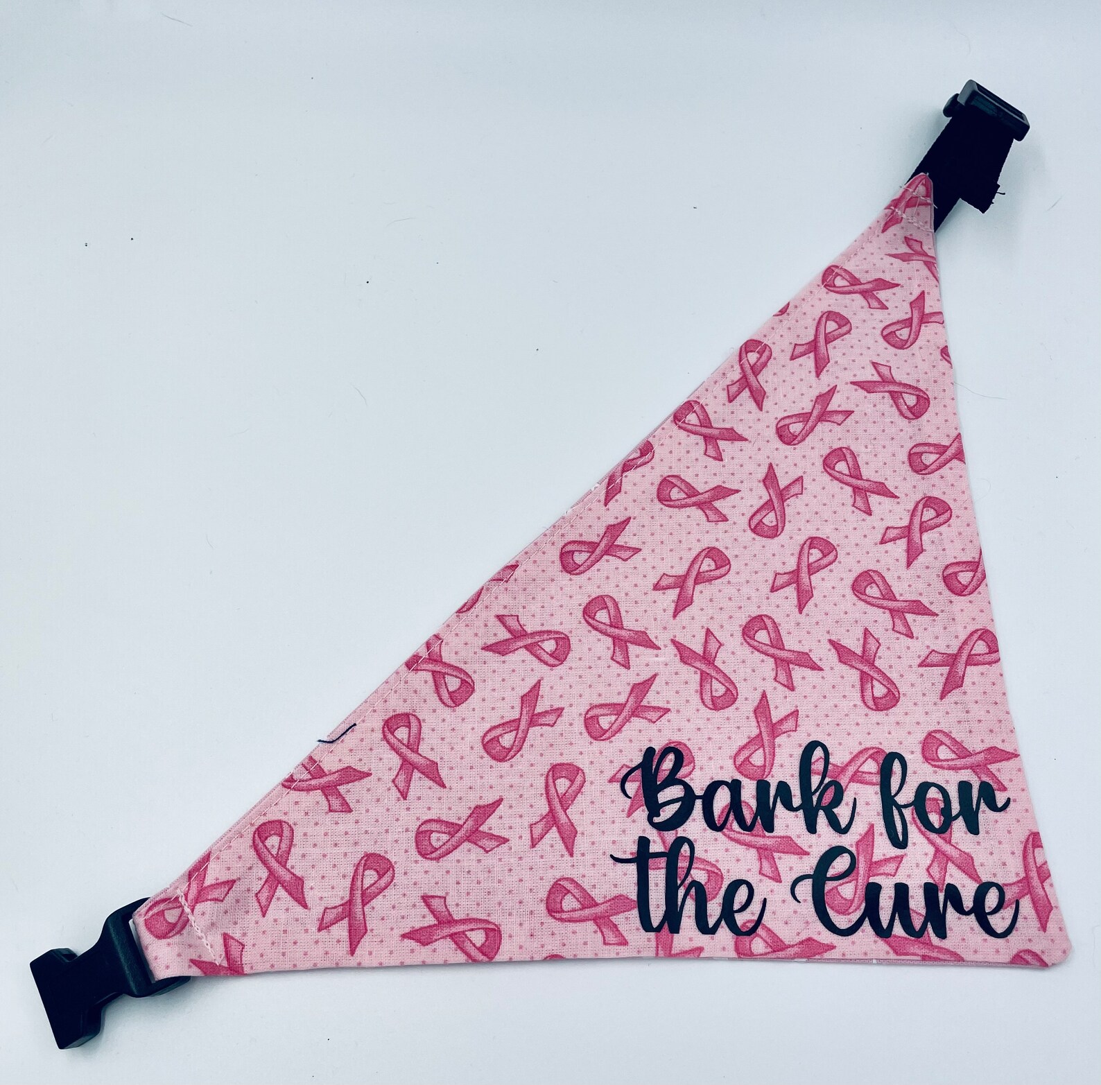Pink Ribbon Dog Bandana: Breast Cancer Awareness, Adjustable Cotton - Etsy