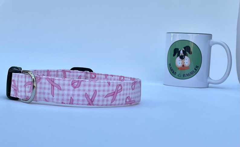 Pink Ribbon Personalized Dog Collar Breast Cancer Awareness - Etsy