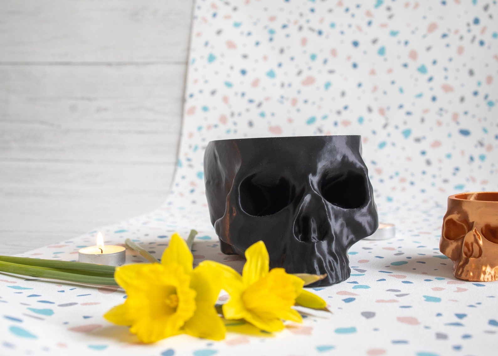 XXL Black Skull Plant Pot Skull Planter Human Skull Plant - Etsy UK