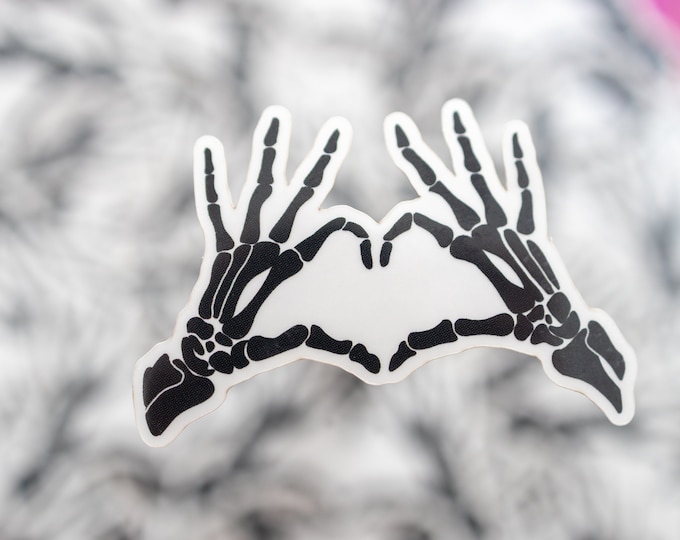 Skeleton Heart Hands Transparent Sticker Love Anatomy | Etsy