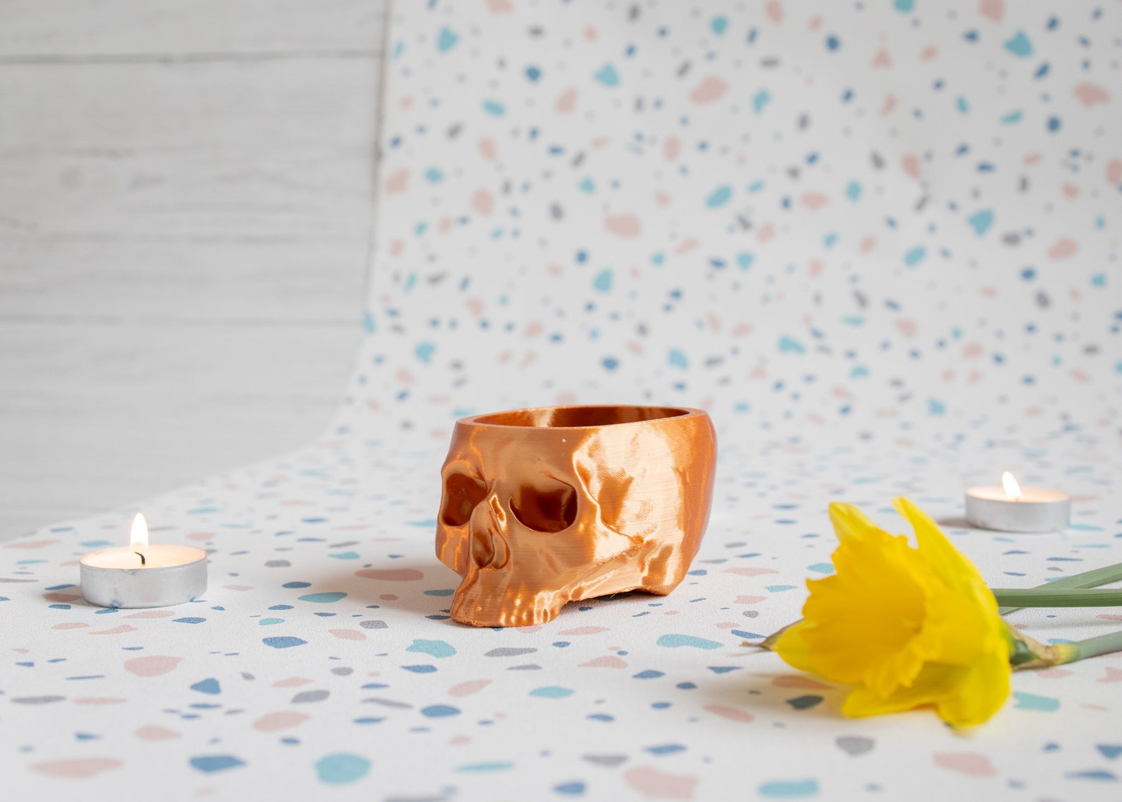 Medium Bronze Skull Plant Pot - Skull Planter - Human Skull Plant Pot ...