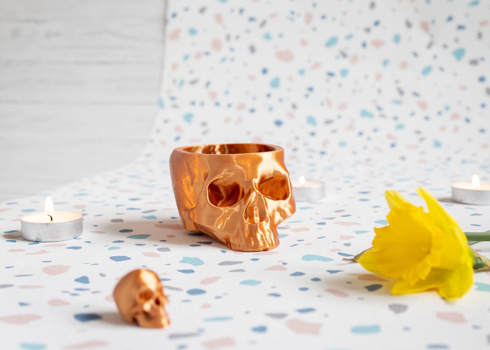 Medium Bronze Skull Plant Pot - Skull Planter - Human Skull Plant Pot ...