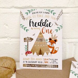 WOODLAND FOX INVITATION Personalised Digital Download Invites Woodland ...