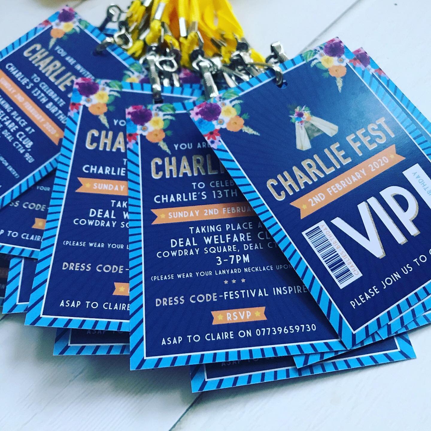 Festival Birthday Invitation Lanyards PRINTED AND SUPPLIED - Etsy