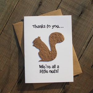 Thanks to You We're All a Little Nuts SQUIRREL Seed Paper Shape - Etsy
