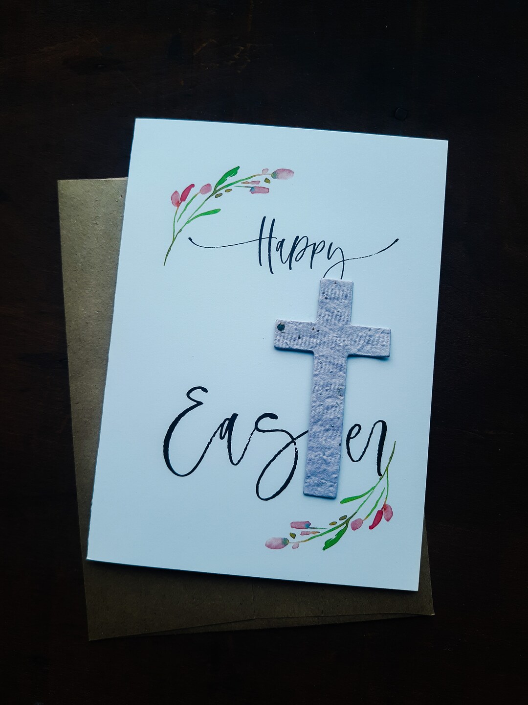 Happy Easter- Cross Seed Paper Card- Religious, Easter - Etsy