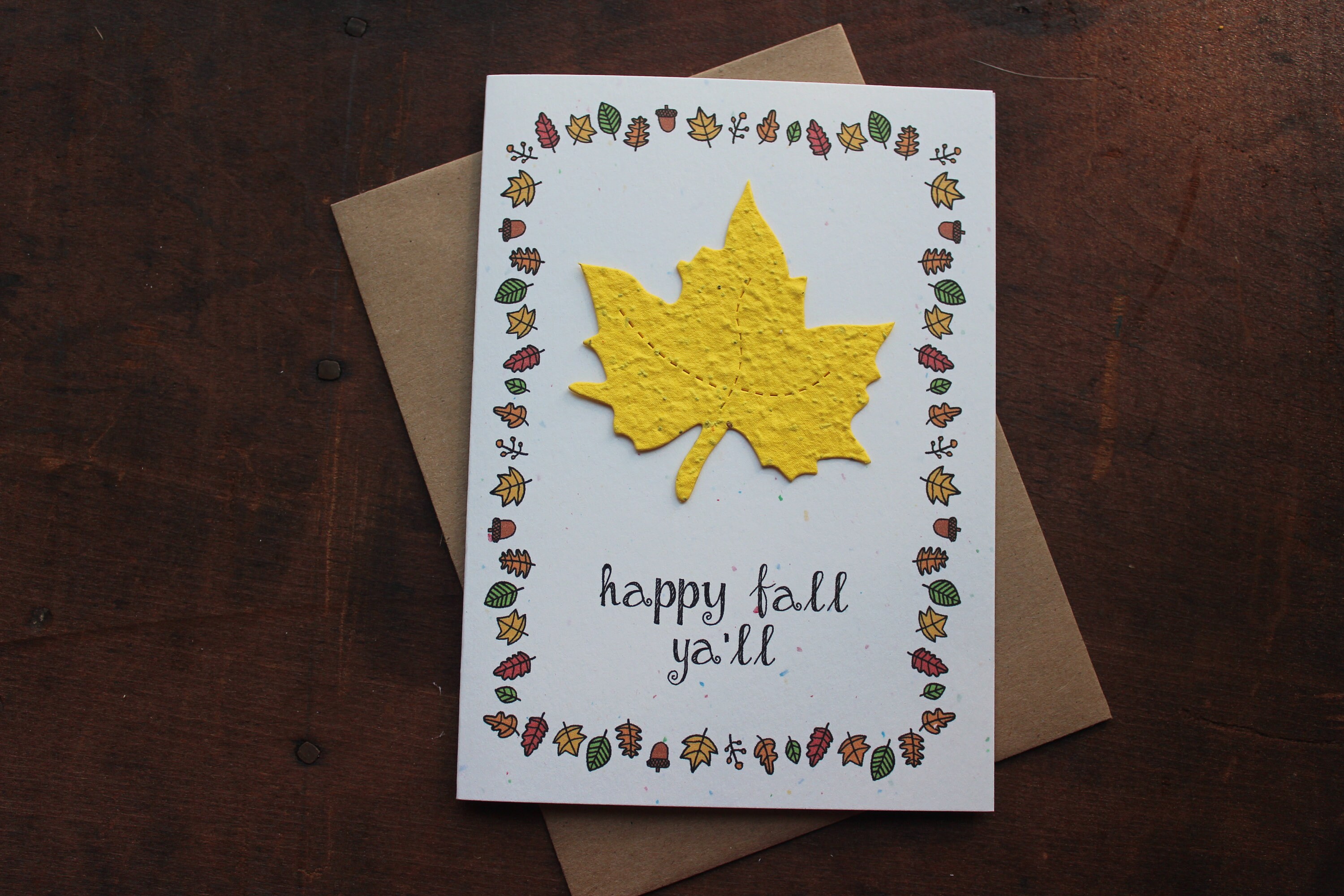 Happy Fall Ya'll Leaf or Pumpkin shaped seed paper | Etsy