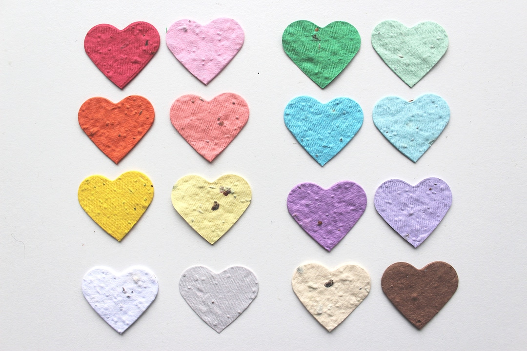 50 Seed Paper Confetti Hearts- Wildflower Seeds - Etsy