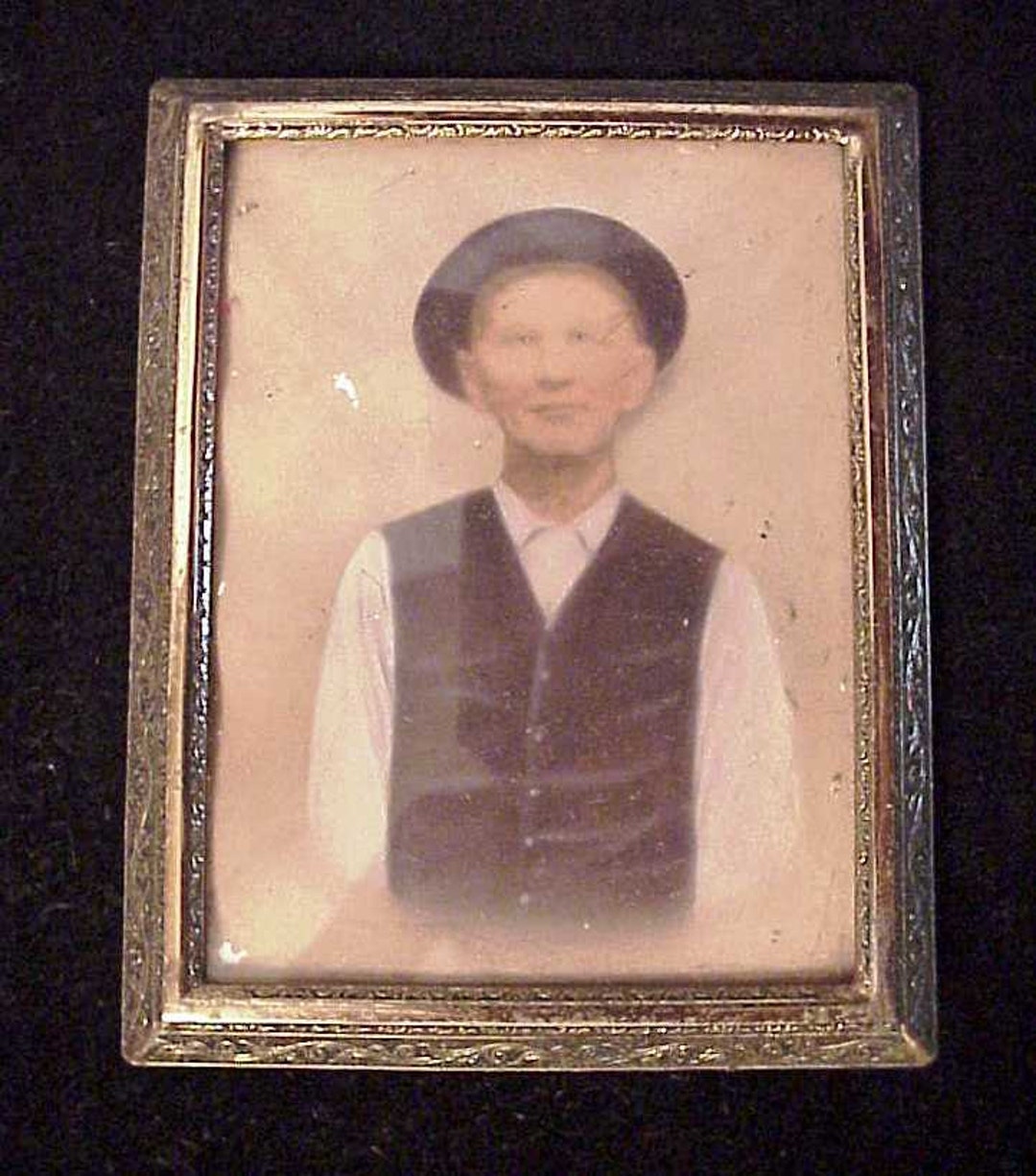 Old Hand Painted Photo Man Standing Still 5 X 4 Oval - Etsy