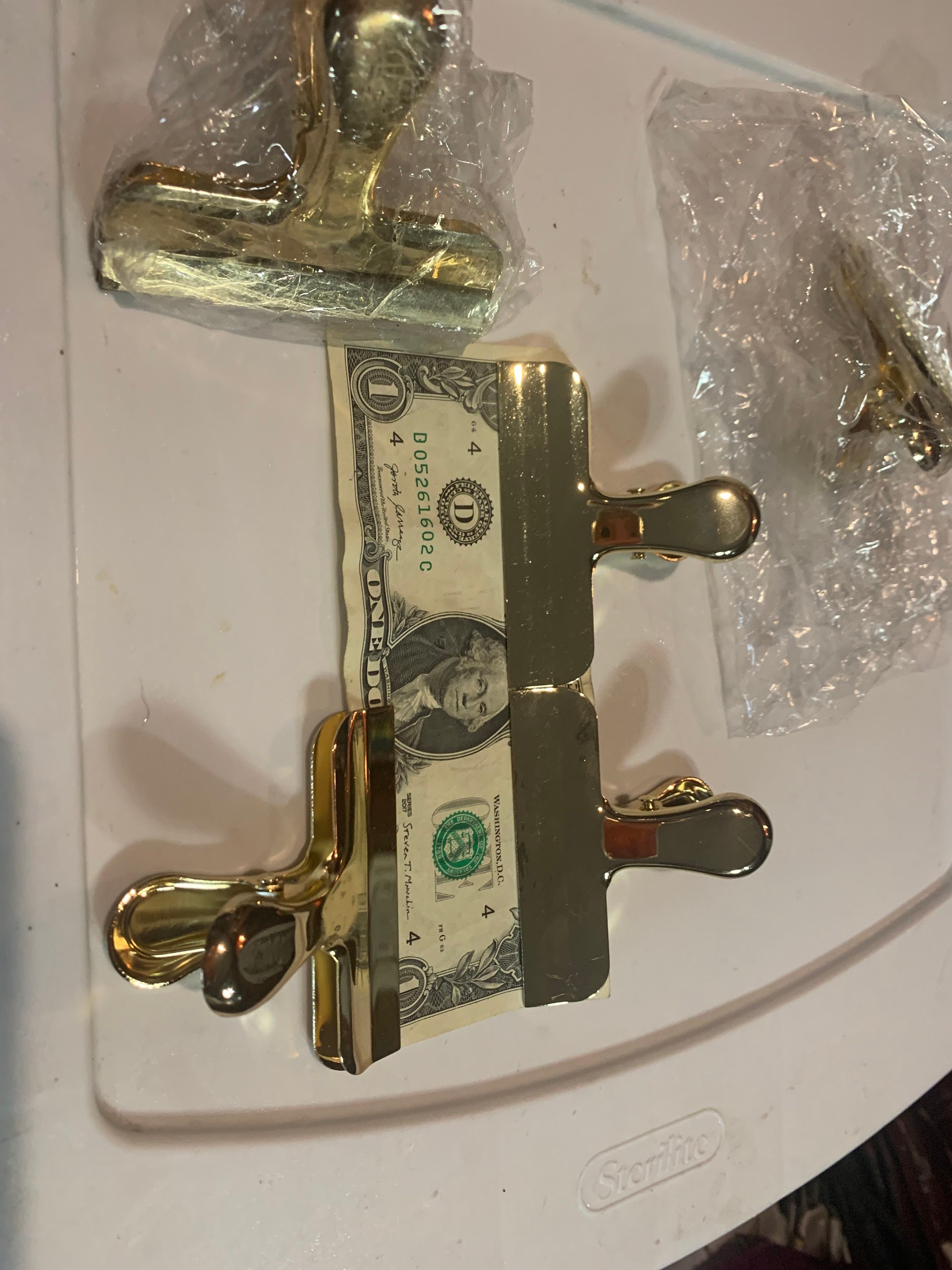 4 Vintage, Gold, Spring Loaded Vintage Desk Clips, Strong, Elegant ...