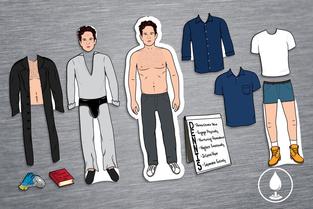 Dennis Reynolds Fridge Magnet Doll - Paper Doll Five Star Man Always ...