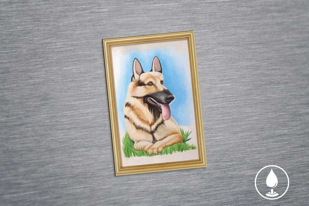 German Shepherd Dog Painting Fridge Magnet Cursed Always Sunny Inspired ...