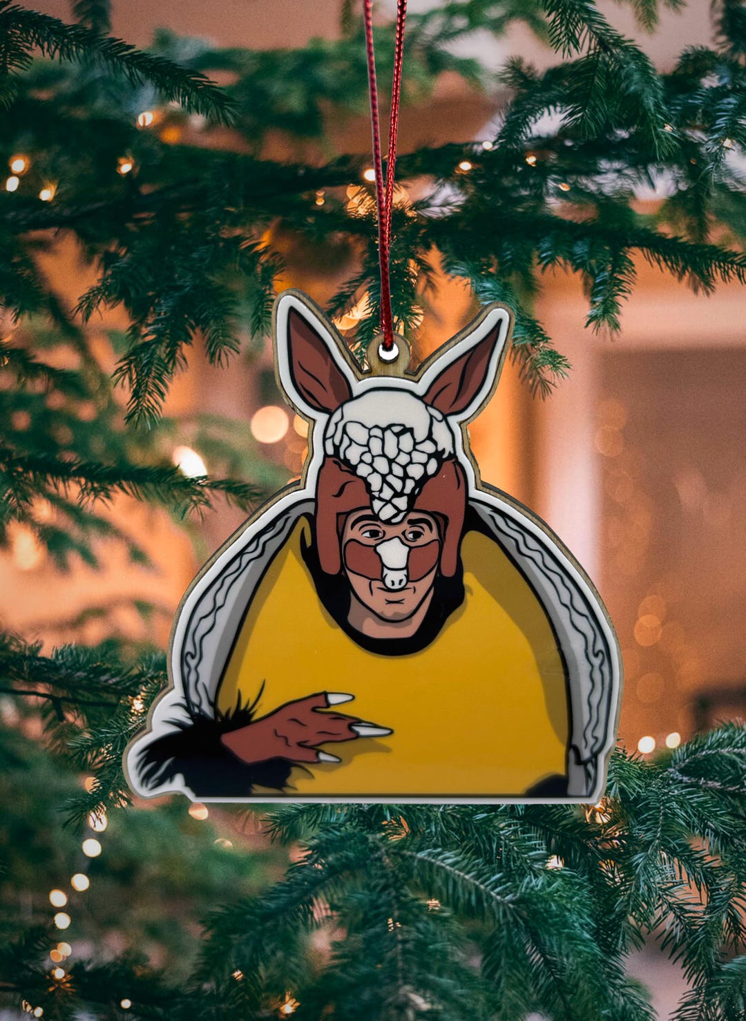 Holiday Armadillo Wooden Hanging Ornament - Ross Friends I'll Be There ...