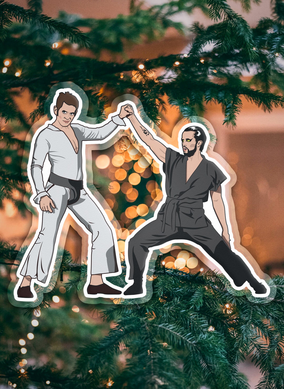 Dayman Vs. Nightman Hanging Ornament Laminated Nightman Cometh Always ...
