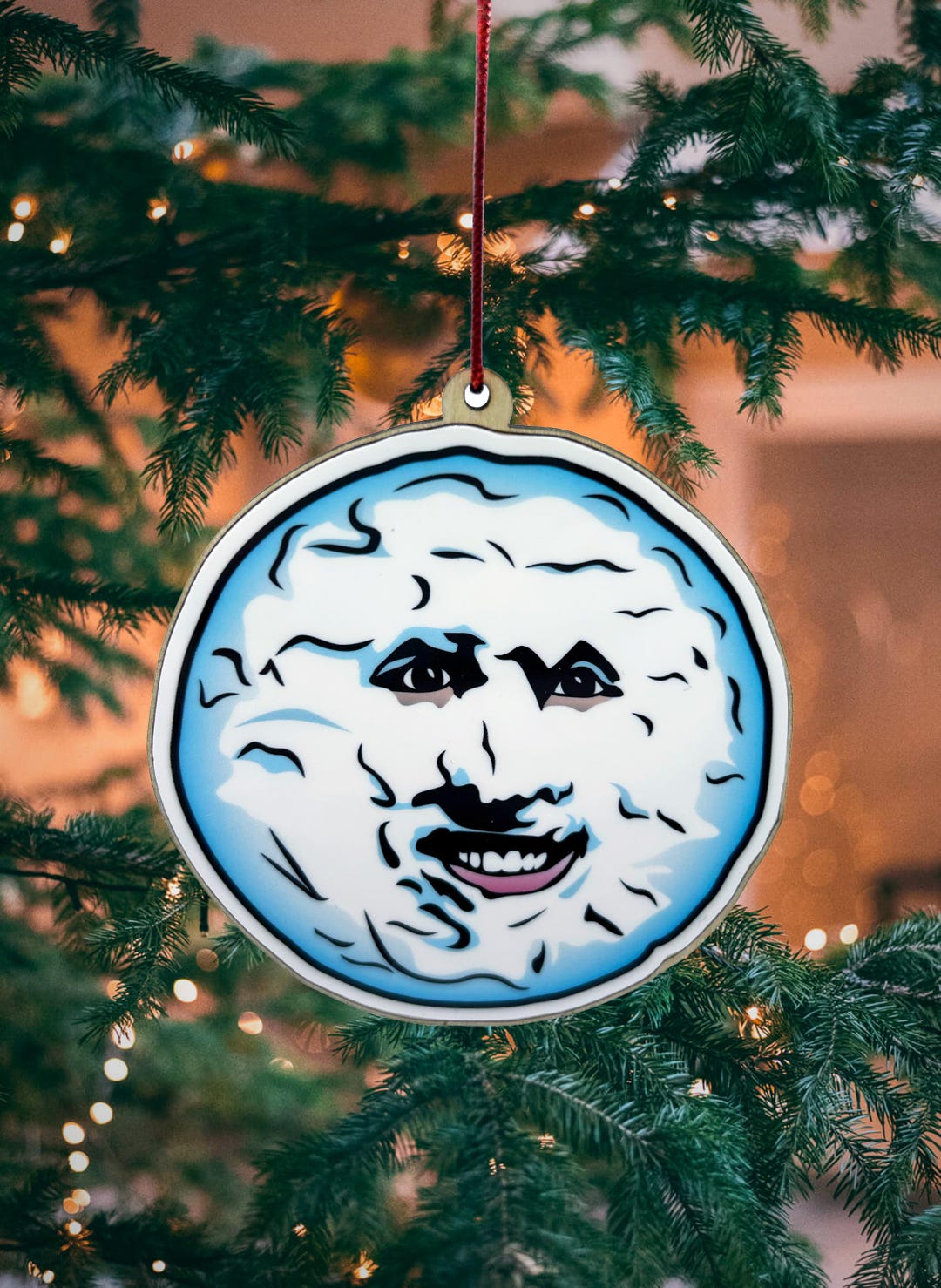 The Moon Mighty Boosh Wooden Hanging Ornament Old Gregg Vince Noir ...