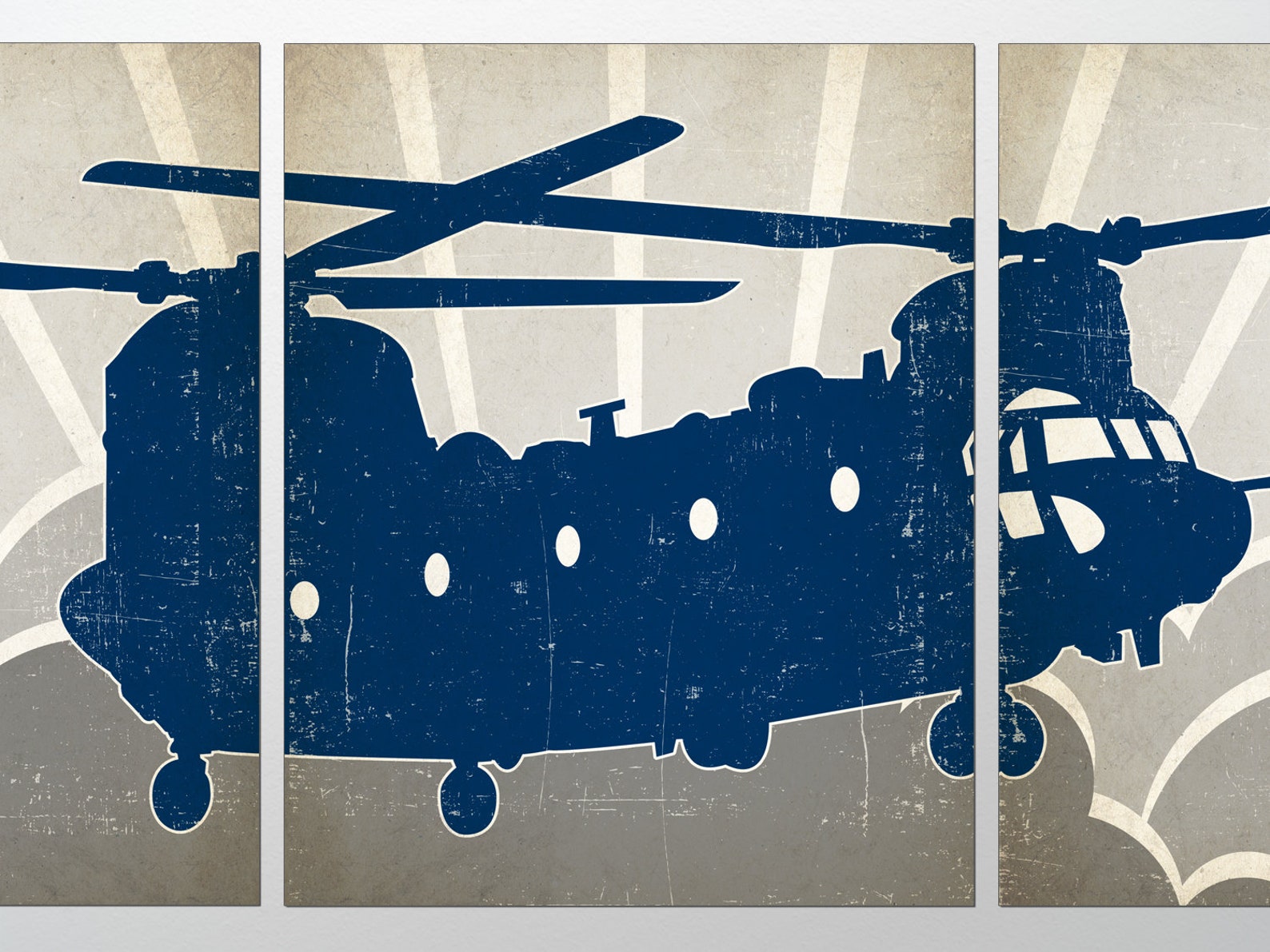 HELICOPTER Wall Art Chinook Helicopter Decor Military Art | Etsy