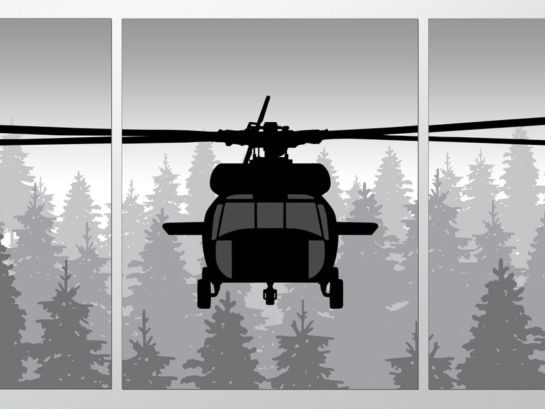Black Hawk Helicopter Art Print – Military Aircraft Wall Decor ...