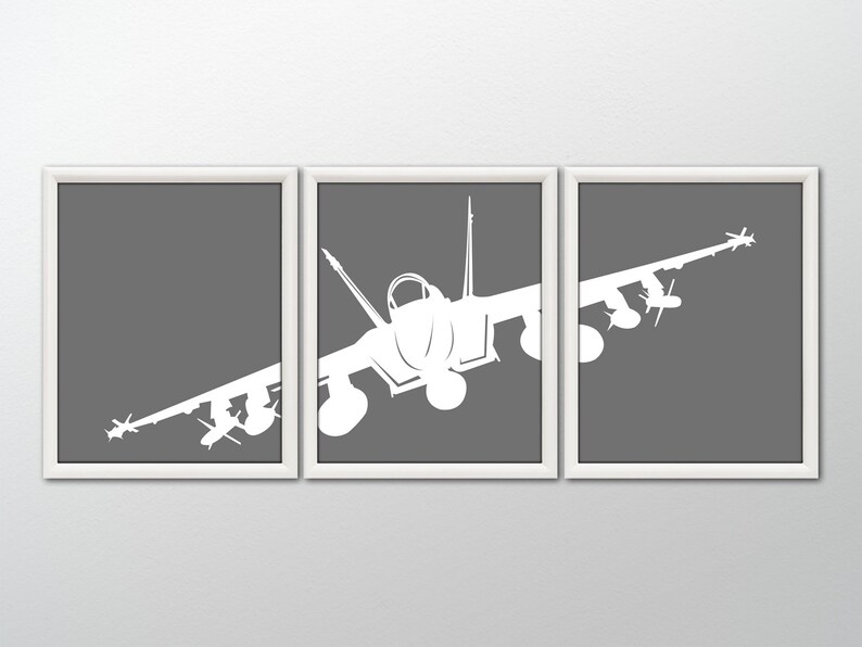FIGHTER JET Wall Art Airplane Decor Airplane Nursery - Etsy