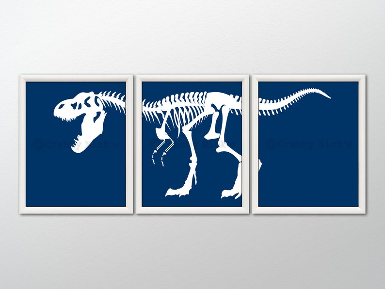 DINOSAUR Art Print - Dinosaur Wall Art, T-rex Print, Dinosaur Bones - Etsy