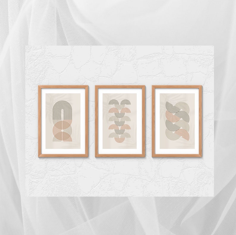 Modern Swirl Line Art Digital Print set of 3 - Etsy