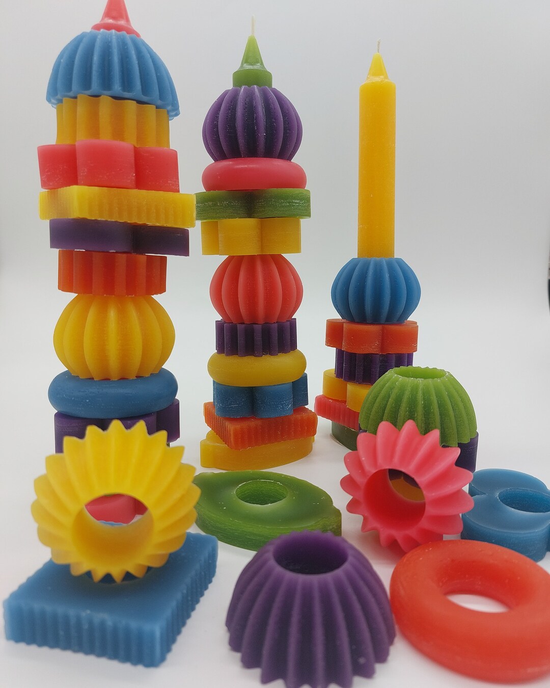 Stackable Candle-home Décor-taper Candle-building Blocks Candle-jenga ...