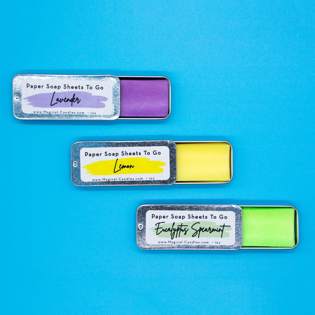 Soap Sheets-single Use Soap-set of 3 Metal Tins-paper Soap-portable ...